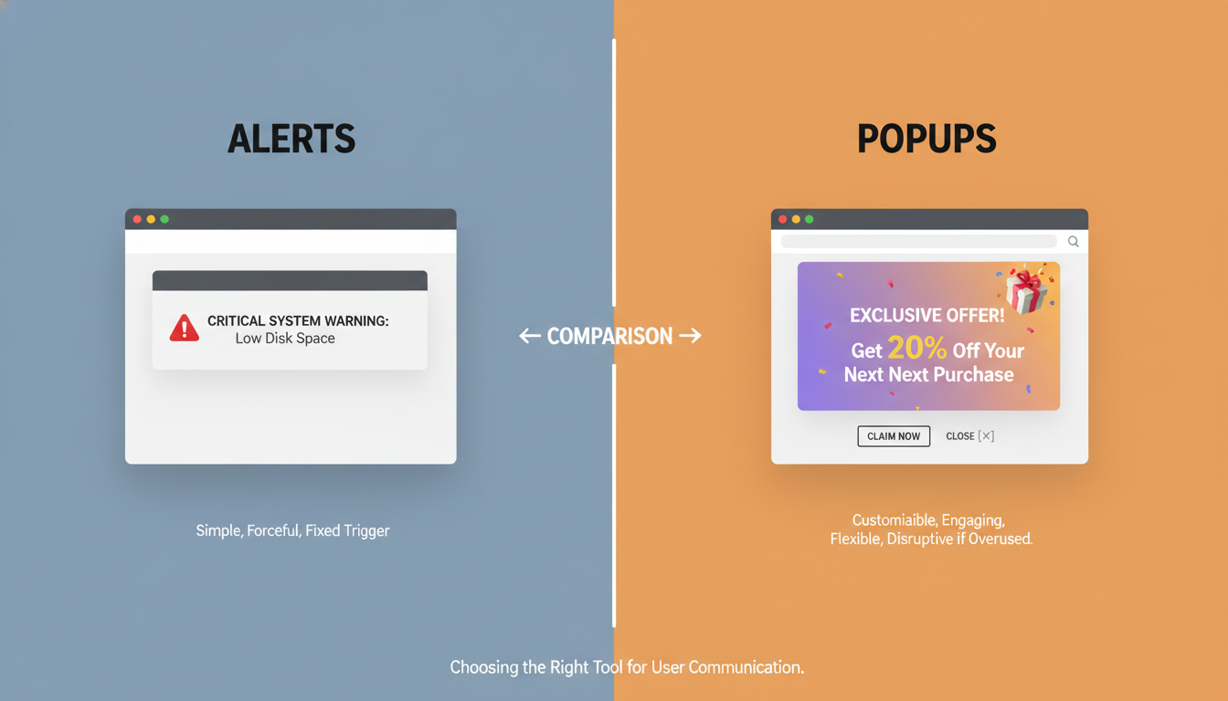 Alert vs Popups: Key Differences, Use Cases, and Best Practices - Poper